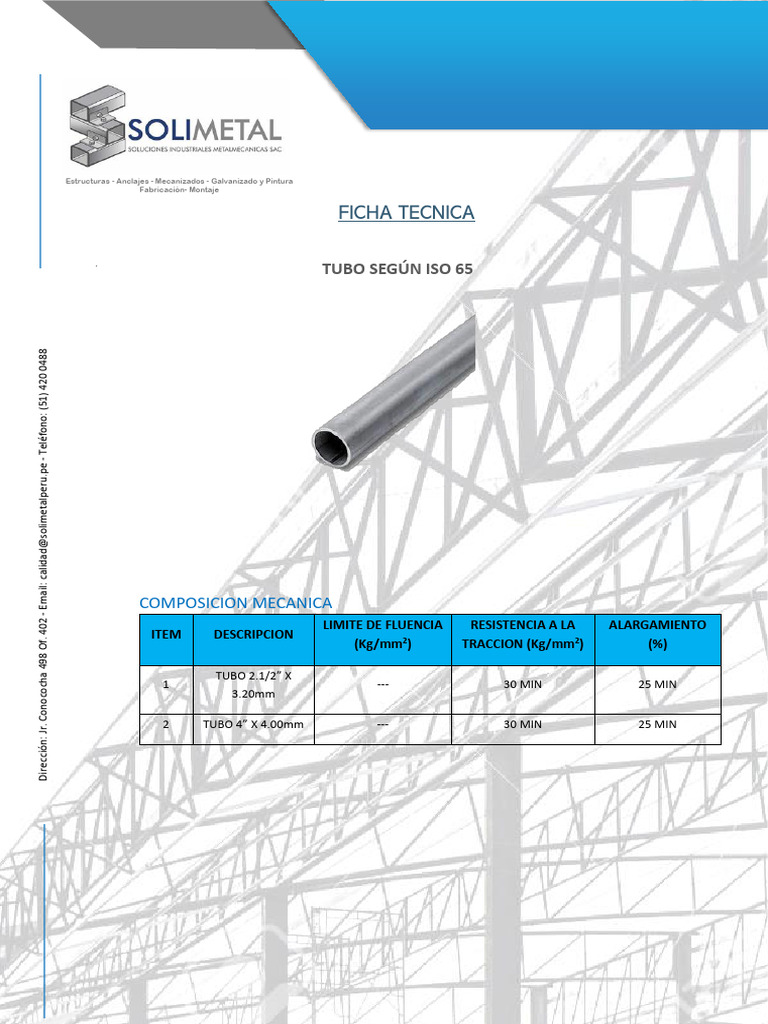 Ficha Tecnica Tubo Astm A500 | PDF