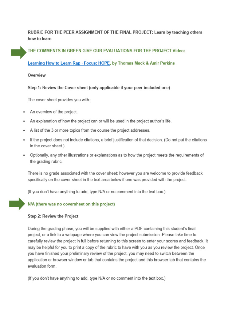 000COURSERA EVALUTIONS FOR FINAL PROJECT Project Hope PDF | PDF | Rubric (Academic) | Note ...