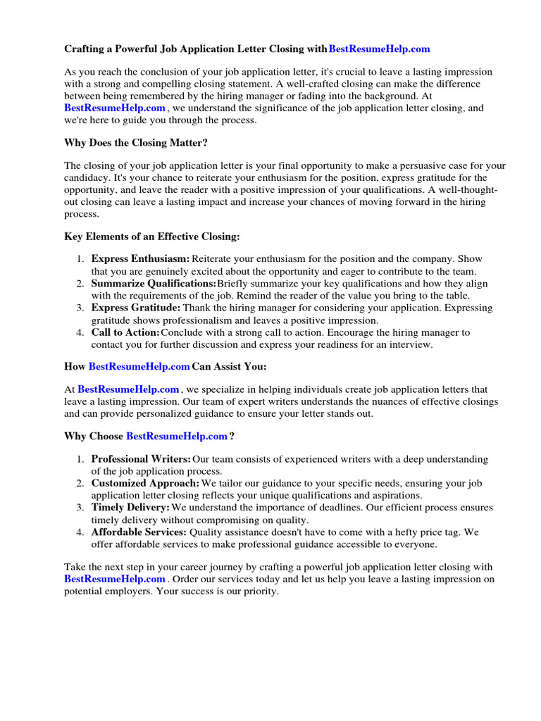 Effective Job Application Letter Closings | PDF | Résumé | Http Cookie
