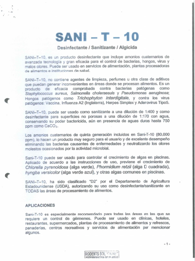 Ficha Tecnica Sanit | PDF