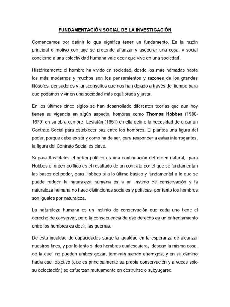 Fundamentacion Social de La Investigacion, DANIEL VILLALBA | PDF ...