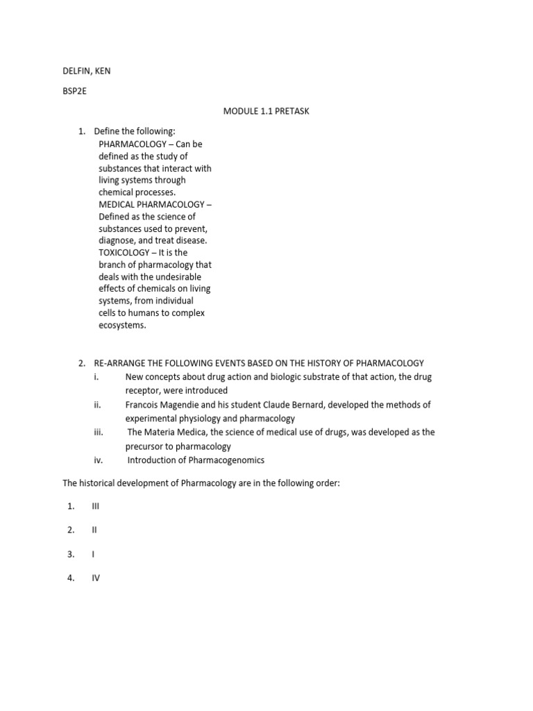 Delfin Module 1.1 Pretask | PDF