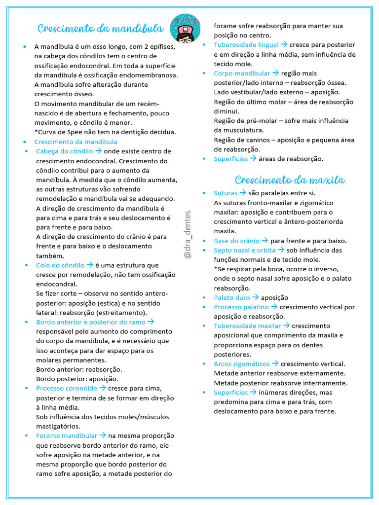 Aula 4 - Crescimento Da Mandíbula e Da Maxila | PDF