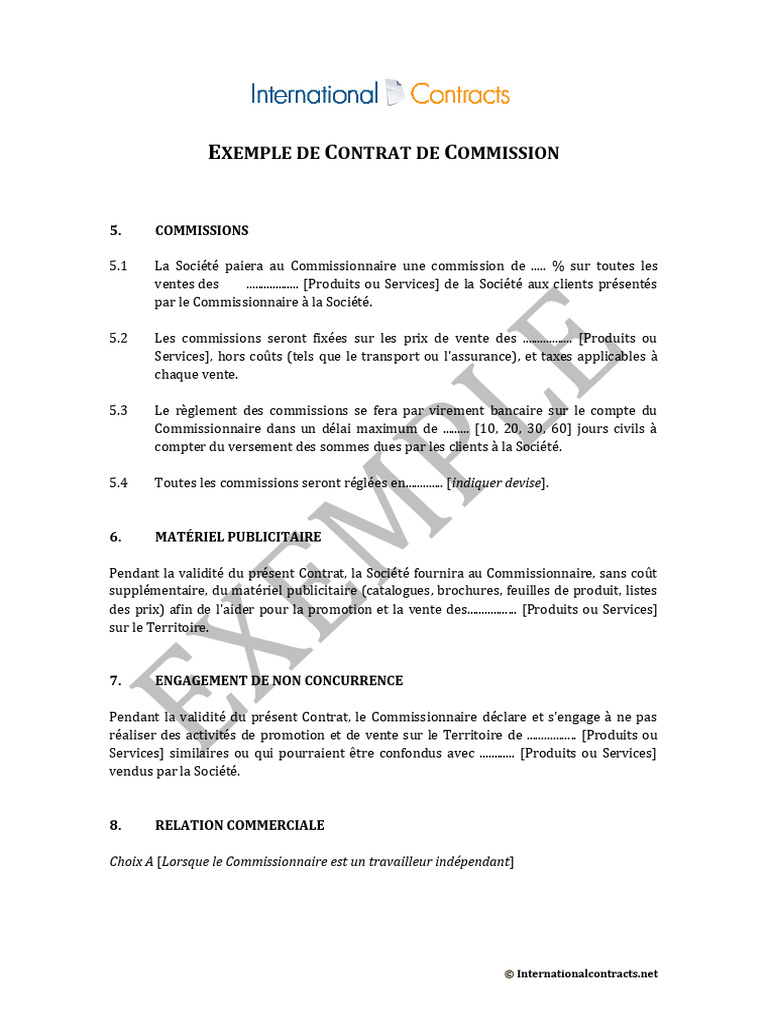 Contrat de Commission | PDF | Économie | Business
