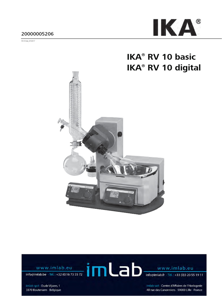Manual EN RV 10 Basic Digital Ika Imlab | PDF | Distillation | Elevator