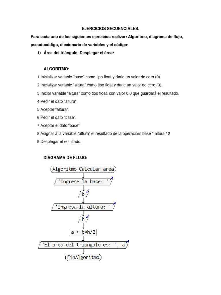 Ejercicios Secuenciales Programacion | PDF | Algoritmos | Multiplicación