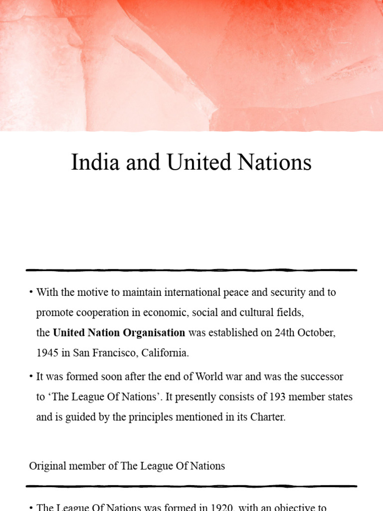 India and The UN Relation | PDF | United Nations Security Council ...