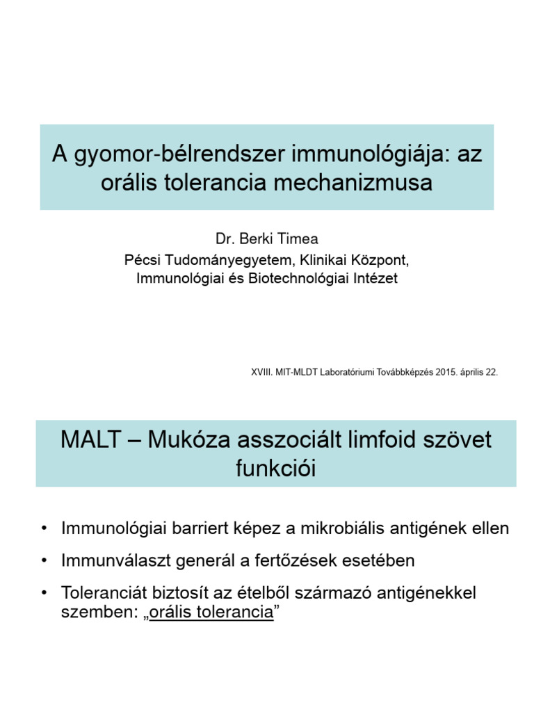 A Gyomor És Bélrrendszer Immunológiája | PDF