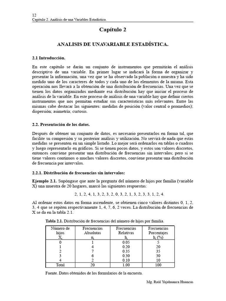Cap-tulo 2. Analisis de una variable estadisticas (1) (1).doc | PDF | Desviación Estándar ...