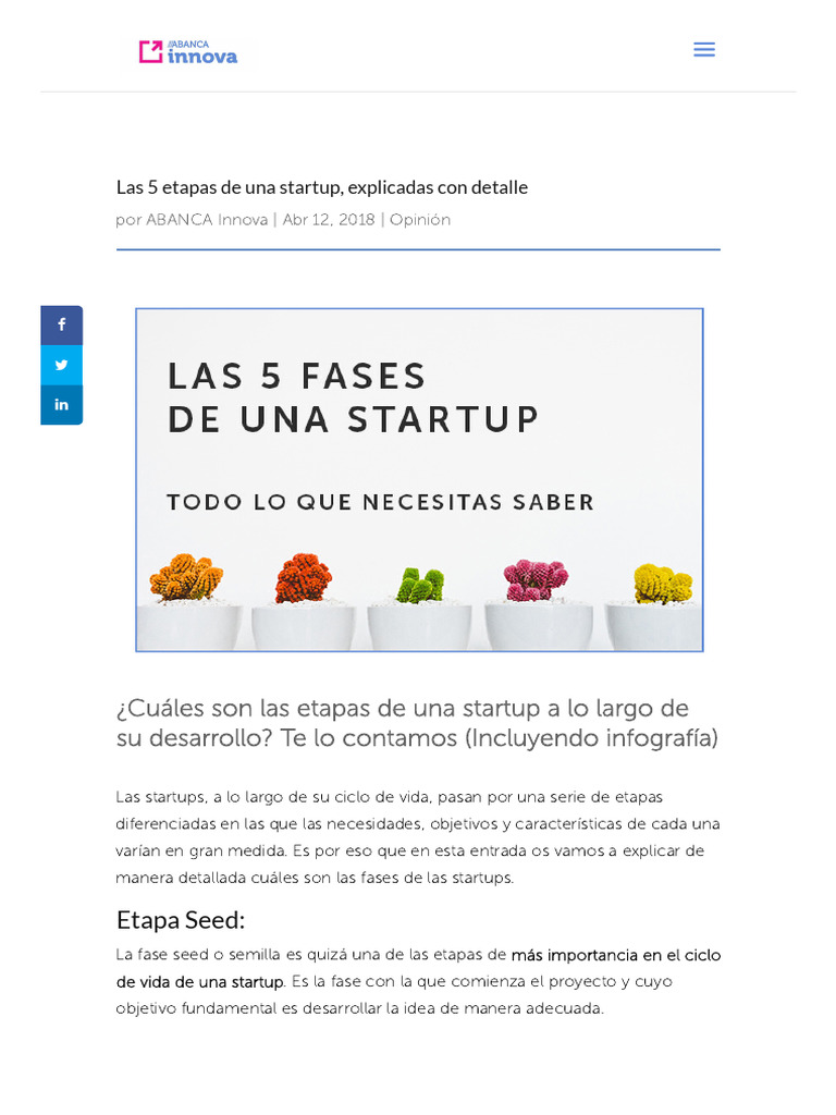 GES1 - Las 5 Fases de Un Startup - UNSA - 2019 | PDF | Empresa de ...