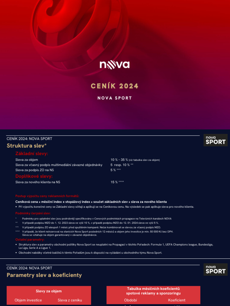 Cenik Novasport 2024 New Unor | PDF