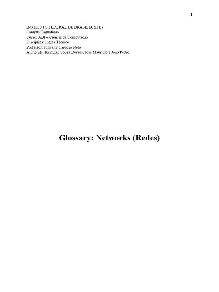 IFB NetworkGlossary | PDF | Computer Network | Internet