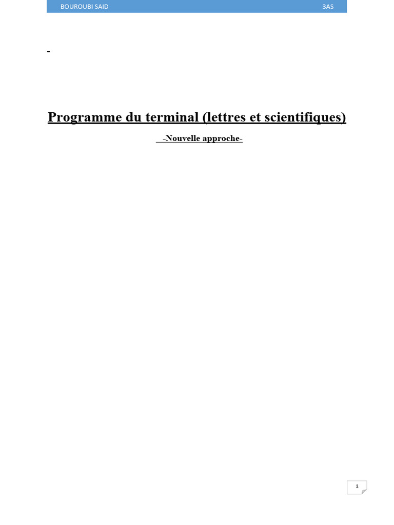 Programme de 3AS-nouvelle Approche | PDF | Linguistique