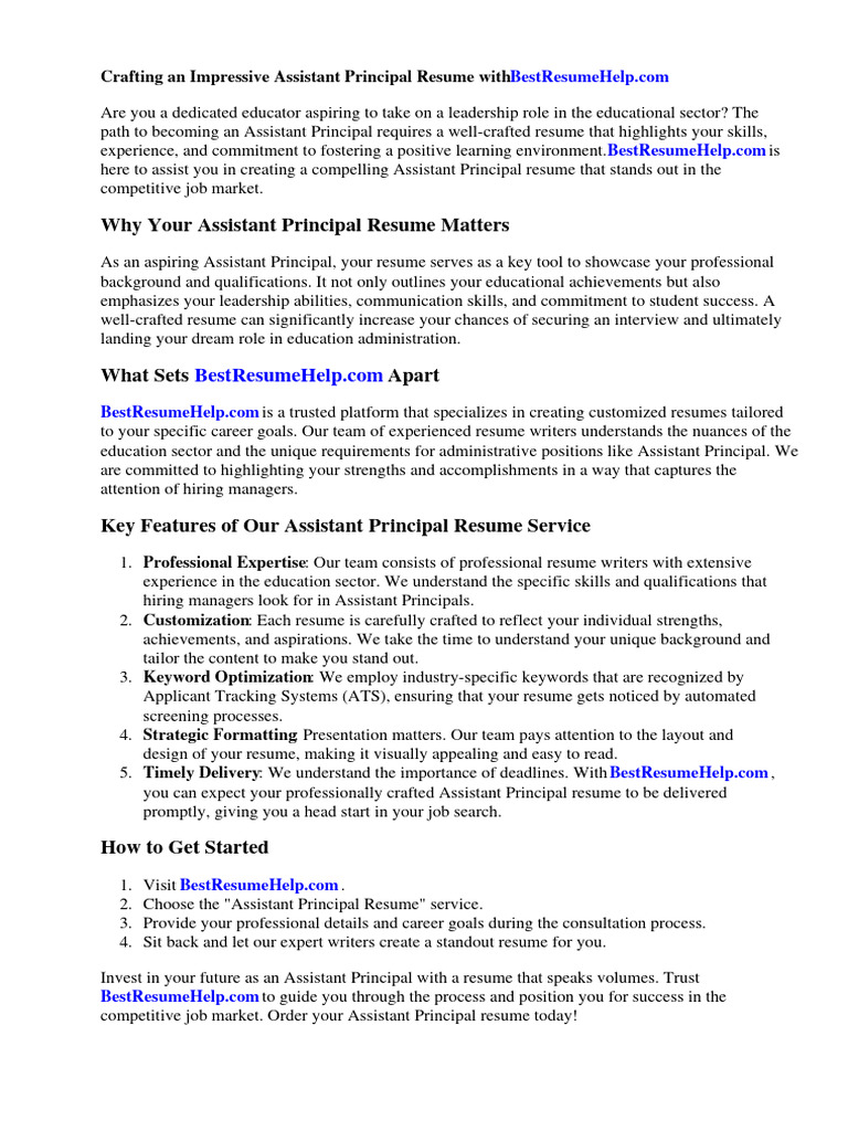 Assistant Principal Resume | PDF | Résumé | Curriculum