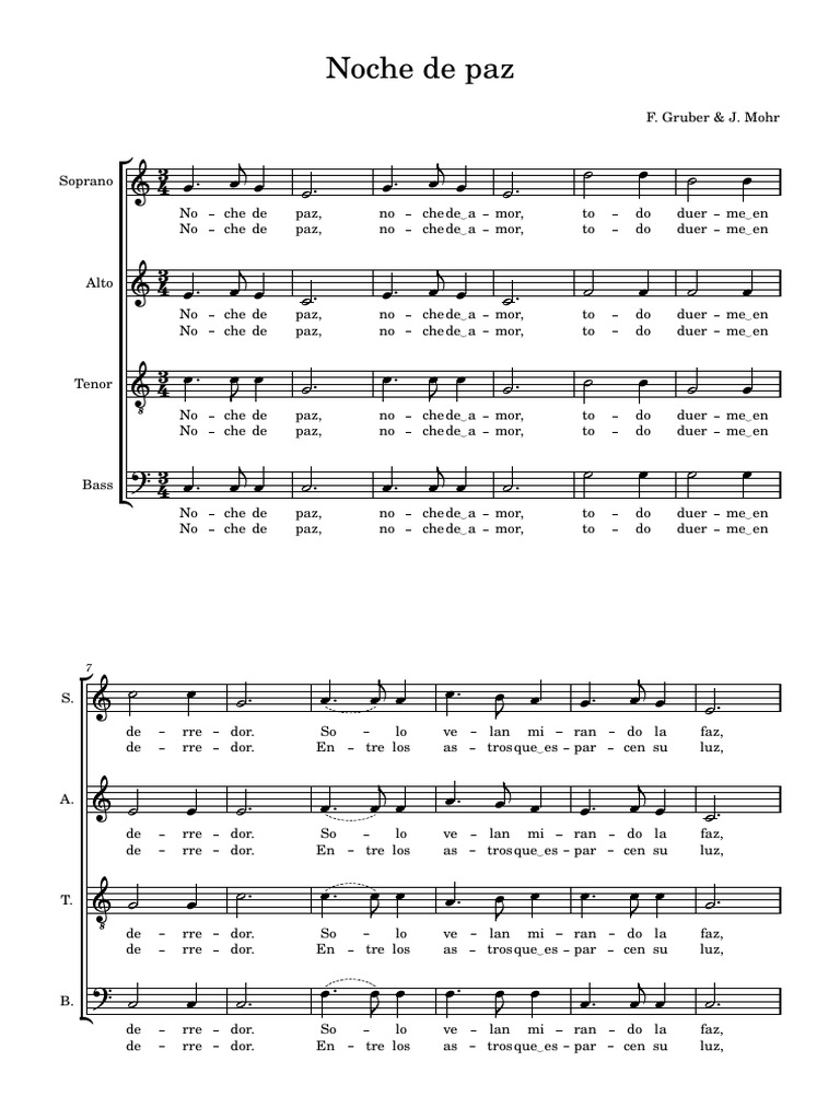 Noche de Paz | PDF | Villancicos | Canciones folk