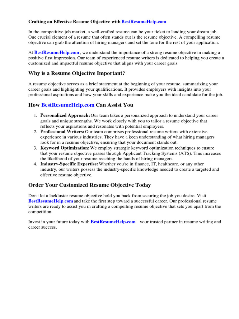 High School Resume Objective Tips | PDF | Résumé | Experience