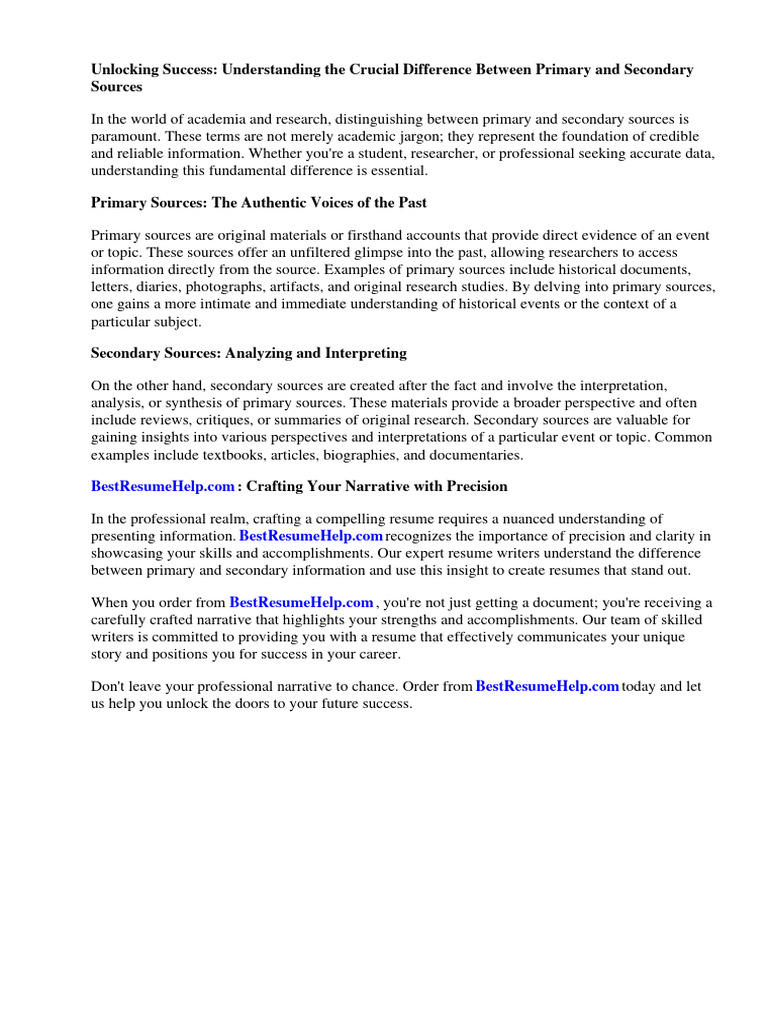 Difference Between Primary Skills and Secondary Skills in Resume | PDF ...