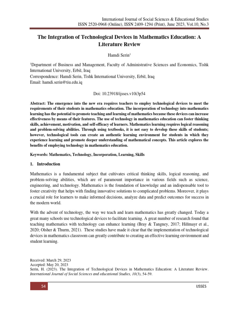 Technology and Mathematics | PDF | Learning | Mathematics
