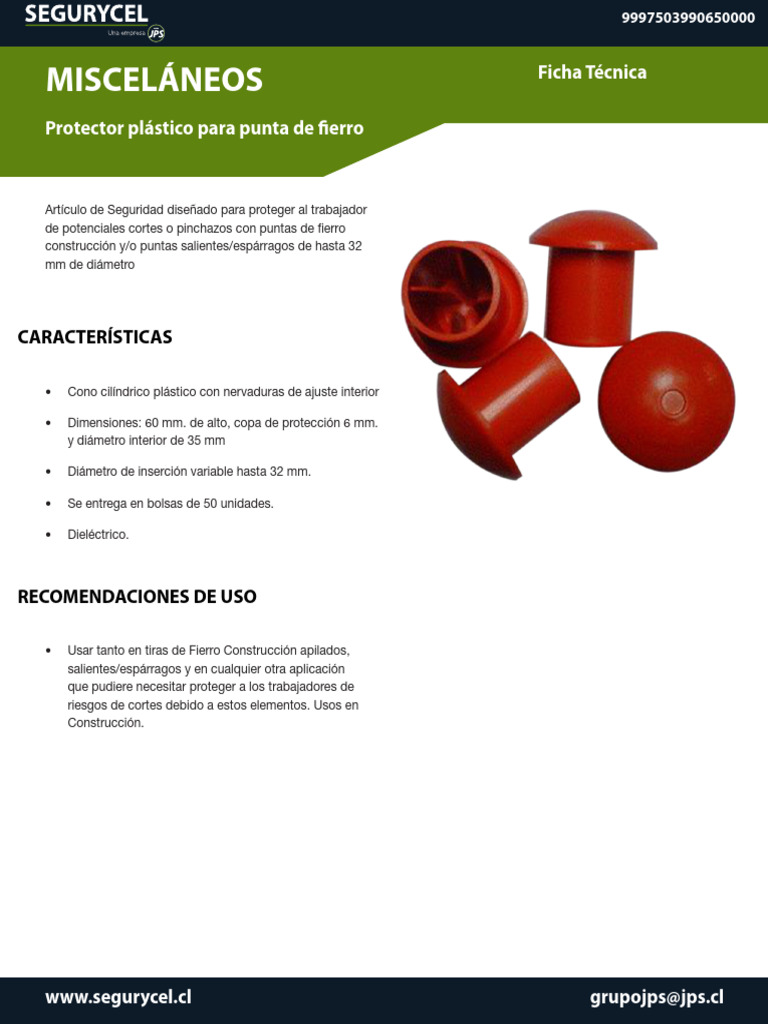 Protector Plástico para Punta de Fierro | PDF
