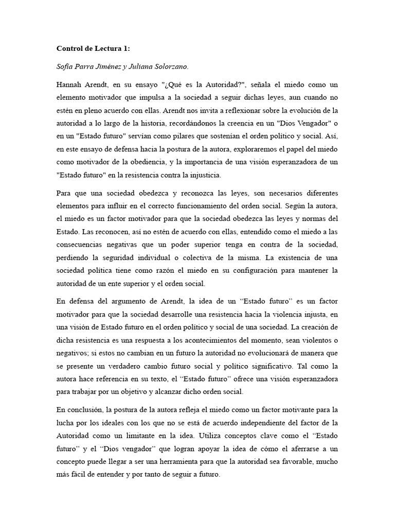 Control de Lectura | PDF