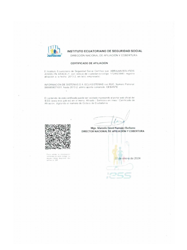 Certificados Iess | PDF