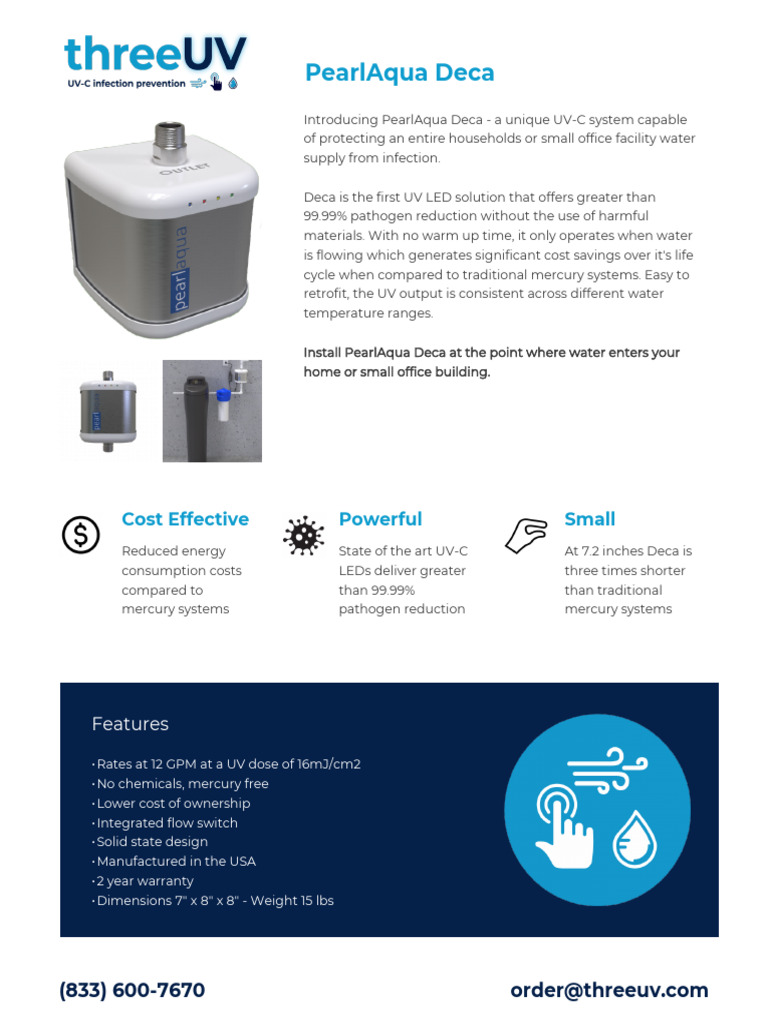 PearlAqua Deca UV-C Water Purification | PDF