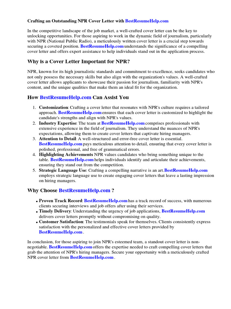 NPR Cover Letter | PDF | Joe Biden | Donald Trump