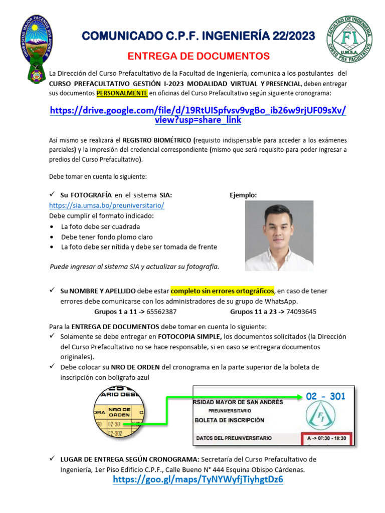 Comunicado 22-2023 Entrega de Documentos y Credenciales | PDF