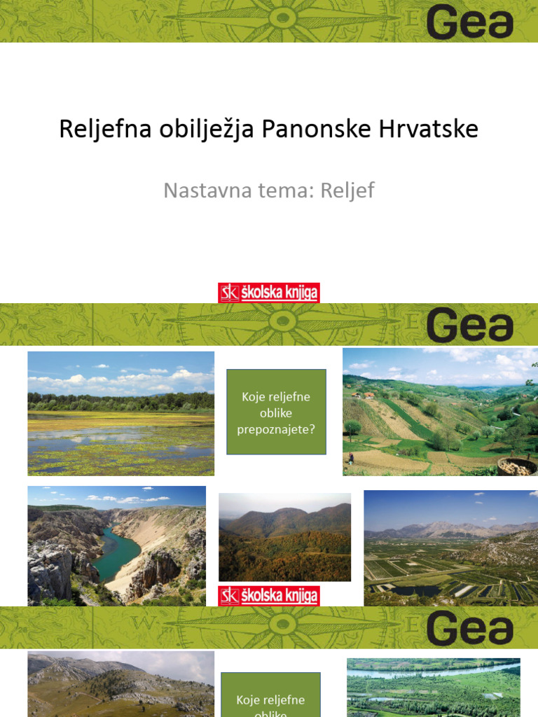 Reljefna Obilježja Panonske Hrvatske: Nastavna Tema: Reljef | PDF