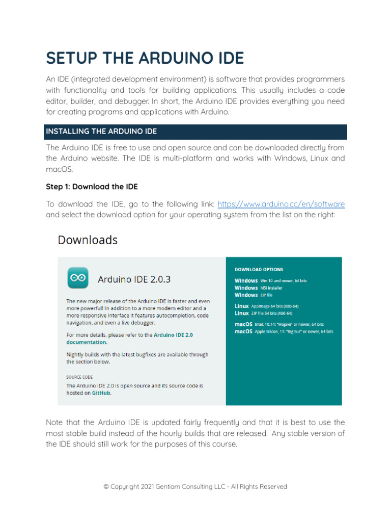 Setup The Arduino IDE | Download Free PDF | Arduino | Integrated Development Environment
