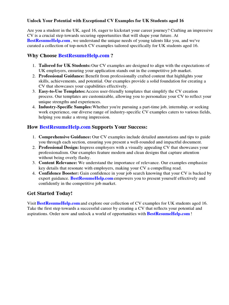 CV Examples Uk Student 16 | PDF | Résumé | Http Cookie
