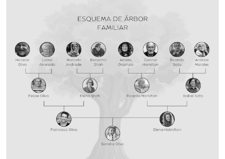 Gráfico de Árbol Genealógico de La Familia Con Fotos Minimalista ...