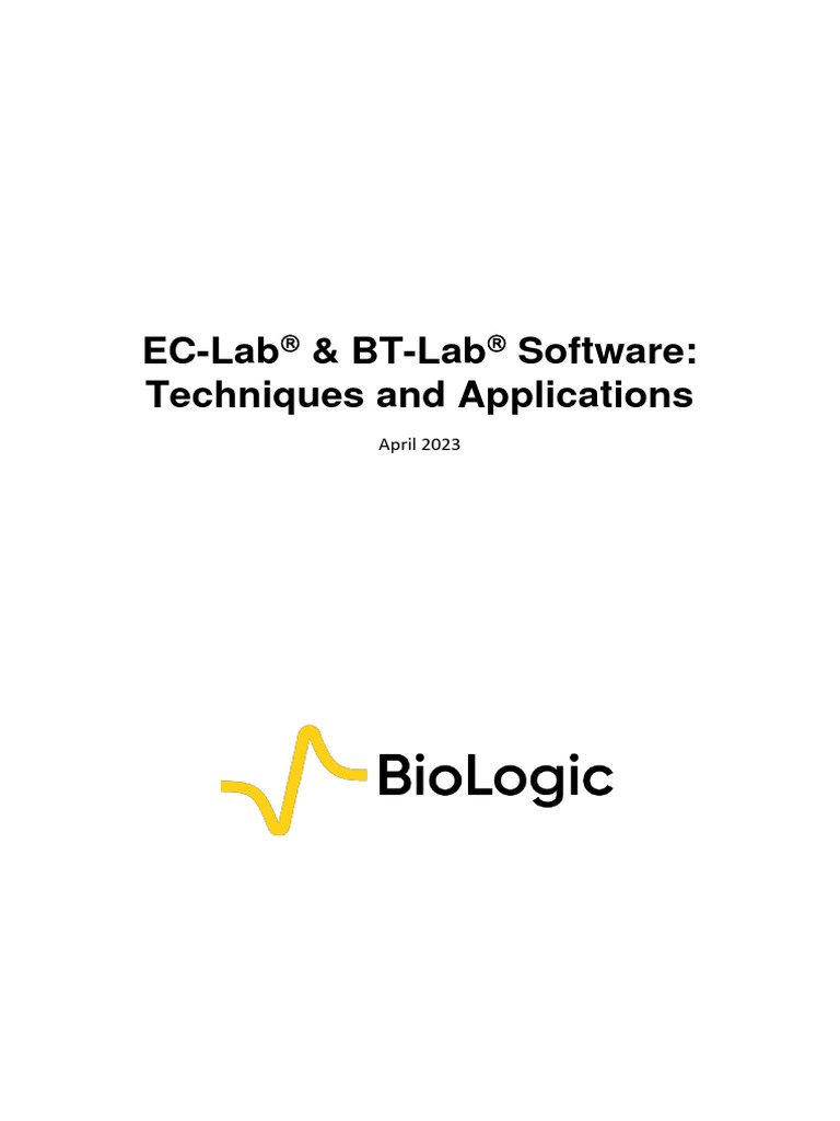 EC-Lab Software Techniques Manual | PDF | Electromagnetism | Physical ...