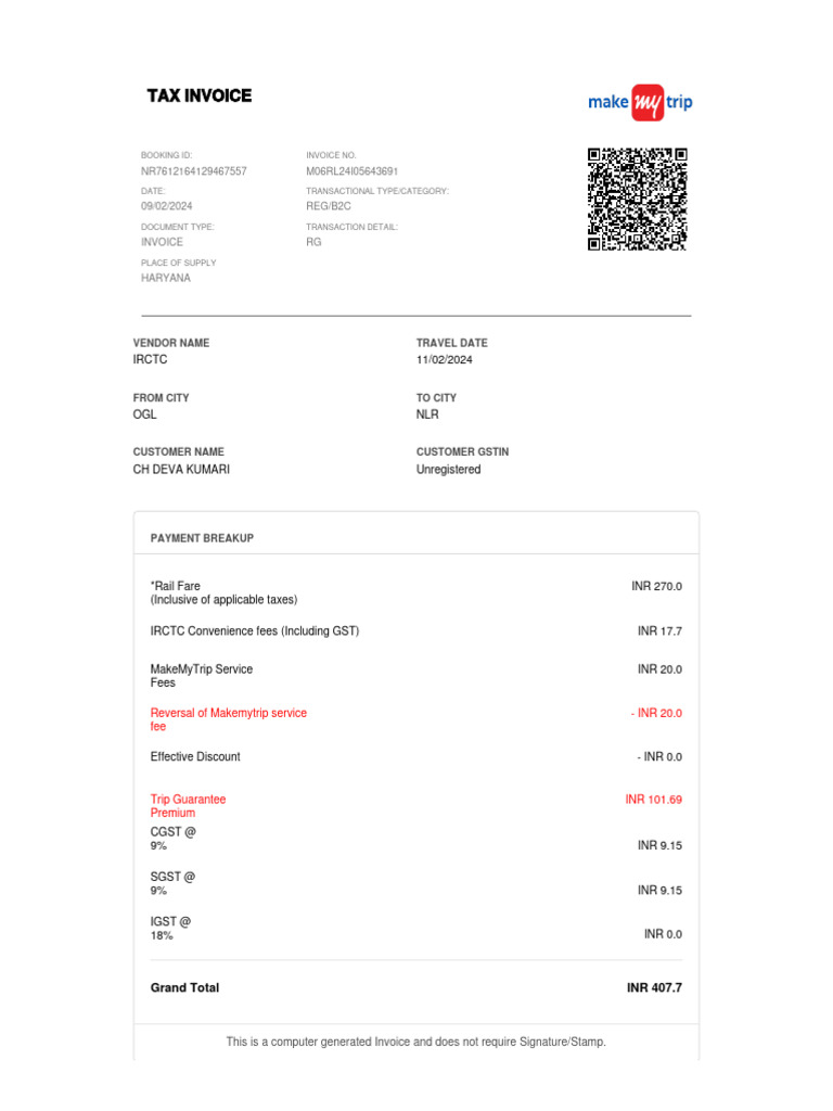 NR7612164129467557 Invoice | PDF | Invoice | Taxes