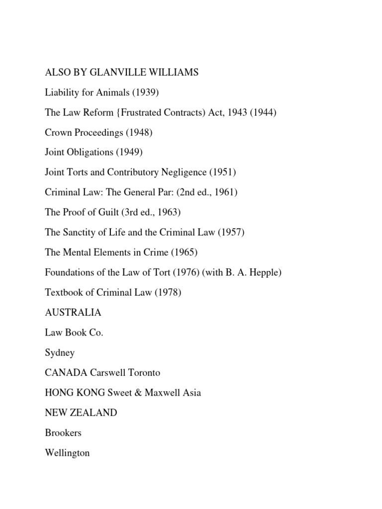 Glanville Williams - Learning The Law | PDF | Judge | House Of Lords