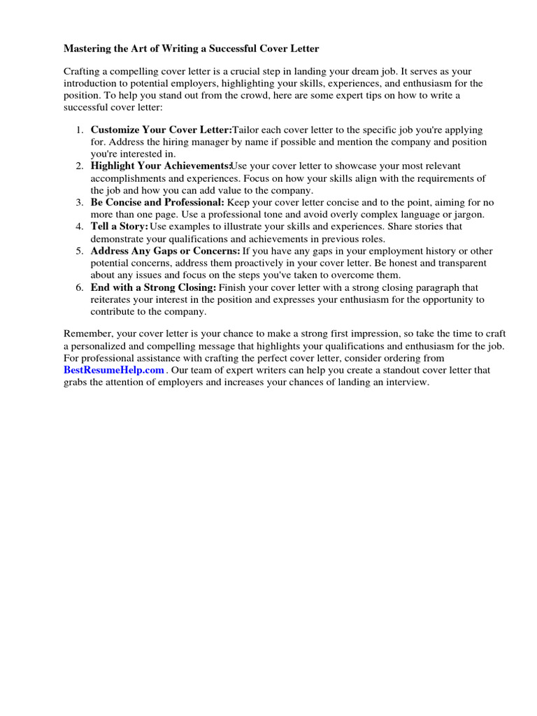 How To Write A Successful Cover Letter | PDF | Résumé | Http Cookie