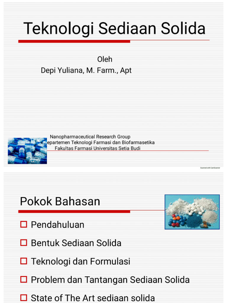 01teknologi Sediaan Solida | PDF
