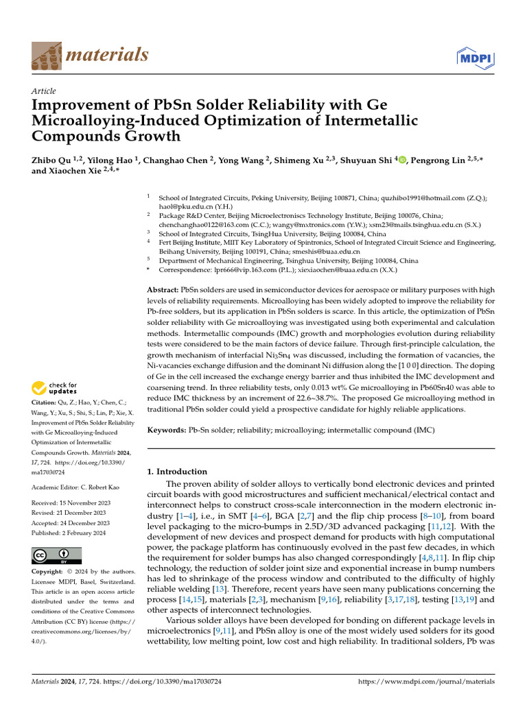 Improvement of PBSN Solder Reliability With Ge Mic | PDF | Solder ...