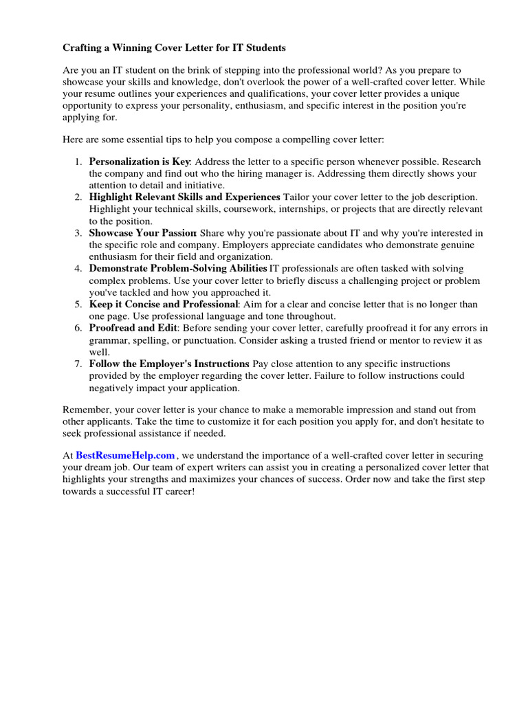 Cover Letter For It Student | PDF | Résumé | Http Cookie