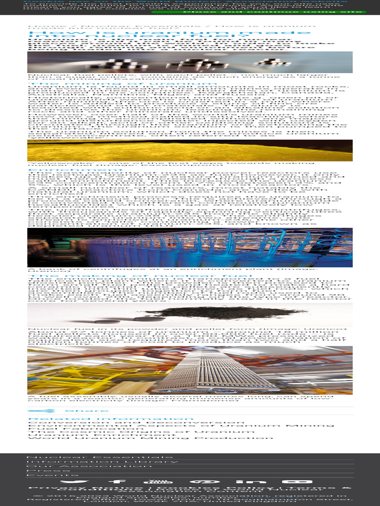 Uranium to Nuclear Fuel Process | PDF | Uranium | Enriched Uranium