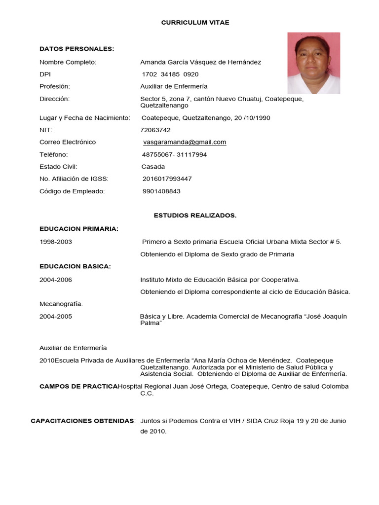 CURRICULUM VITAE Amanda Garcia 2024 | PDF