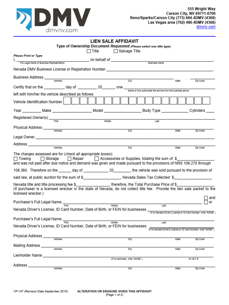 DMV Form VP 147 | PDF | Department Of Motor Vehicles | Trailer (Vehicle)