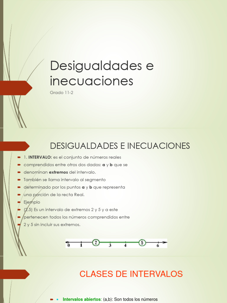 Desigualdades e Inecuaciones | PDF | Desigualdad (Matemáticas) | Intervalo (Matemáticas)