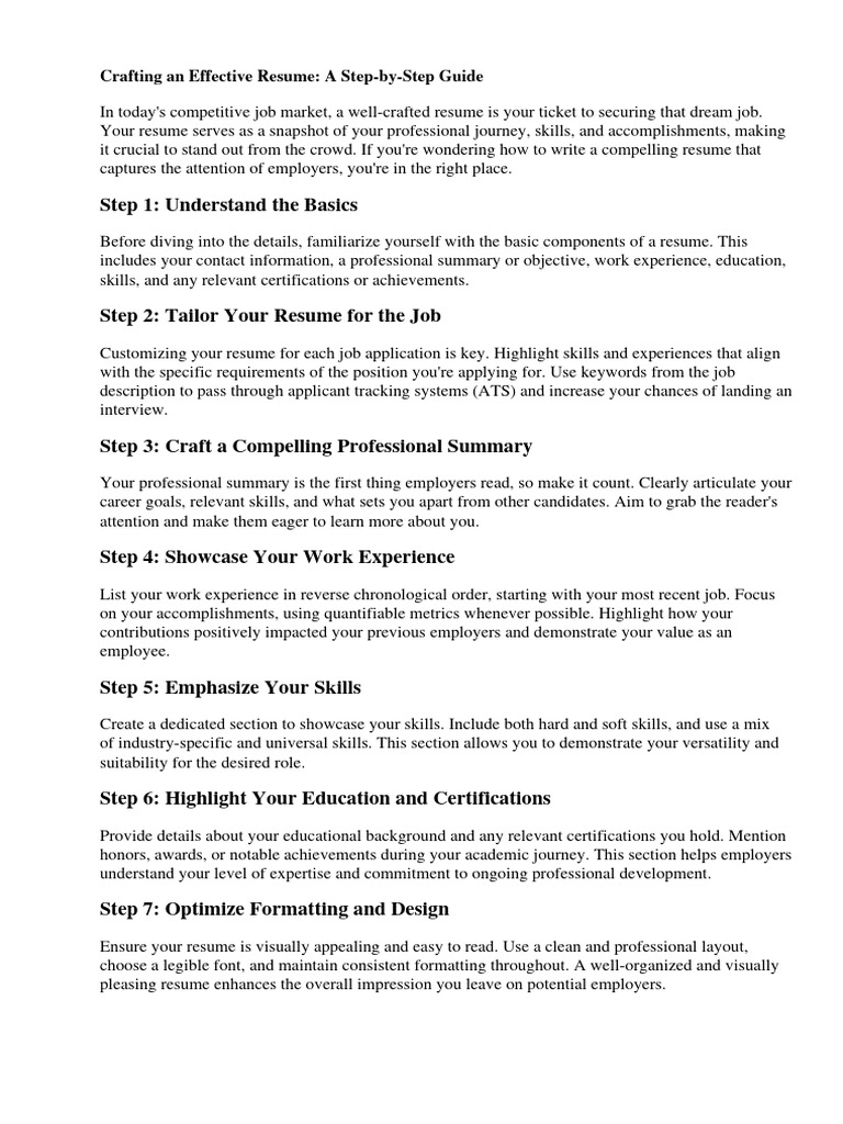 How To Write Work Experience in Resume | PDF | Résumé | Experience