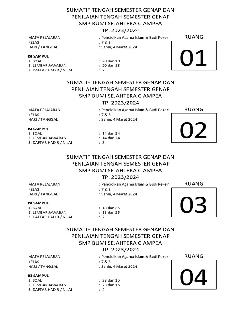 Sampul Soal PTS | PDF