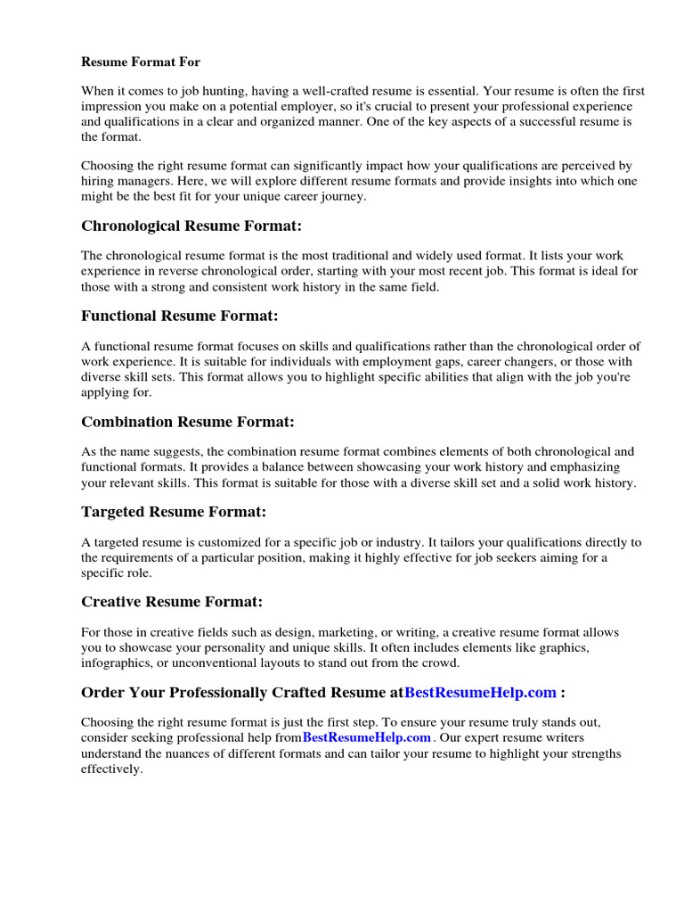 Resume Format For Grad School Application | PDF | Résumé