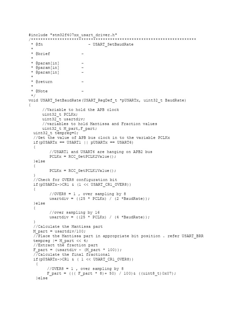 Stm32f407xx Usart Driver.c | PDF | Computer Hardware | Computer Engineering