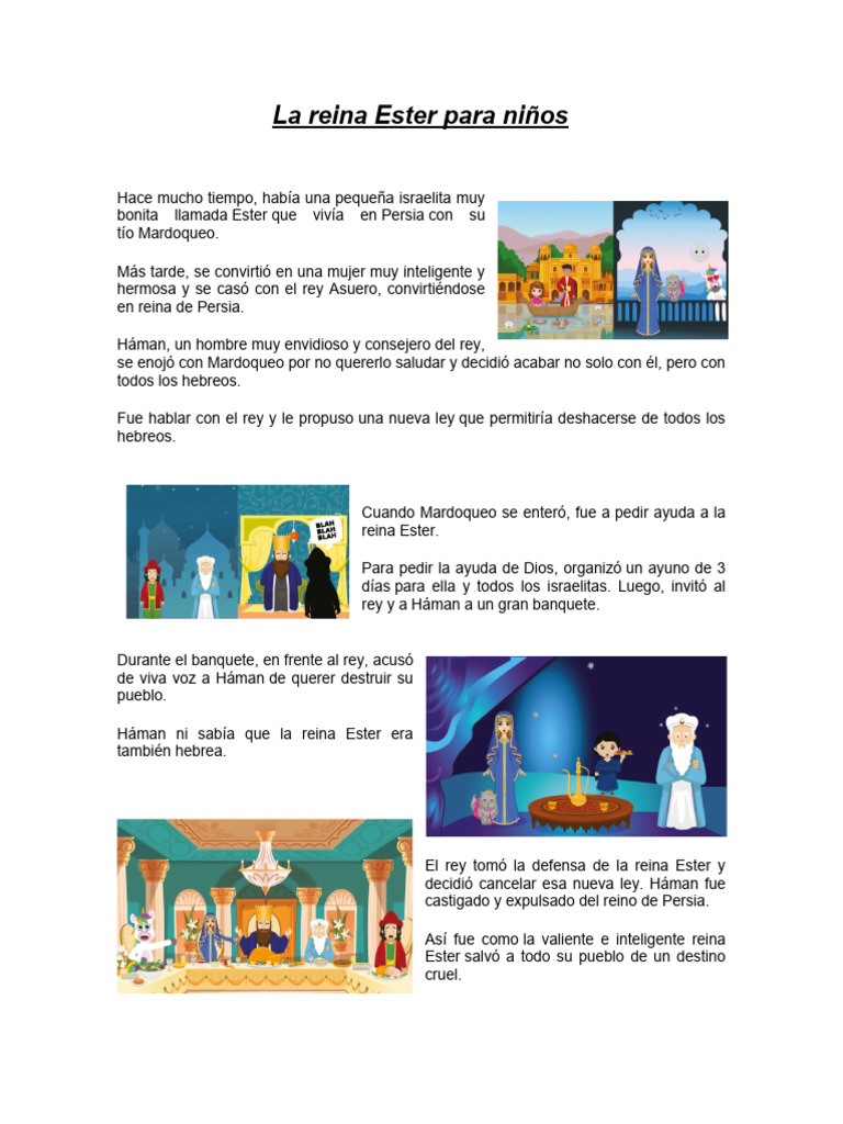 La historia de la reina Ester para niños | PDF | Historia | Clásicos