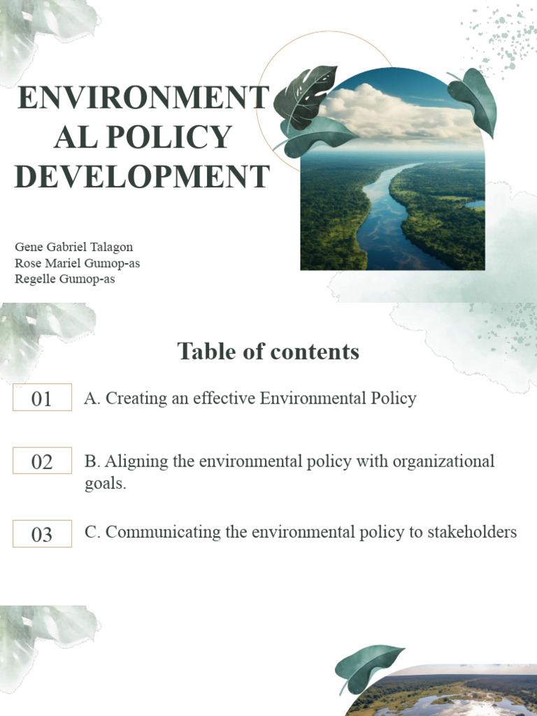 Environmental Policy Development | PDF | Environmental Policy | Policy