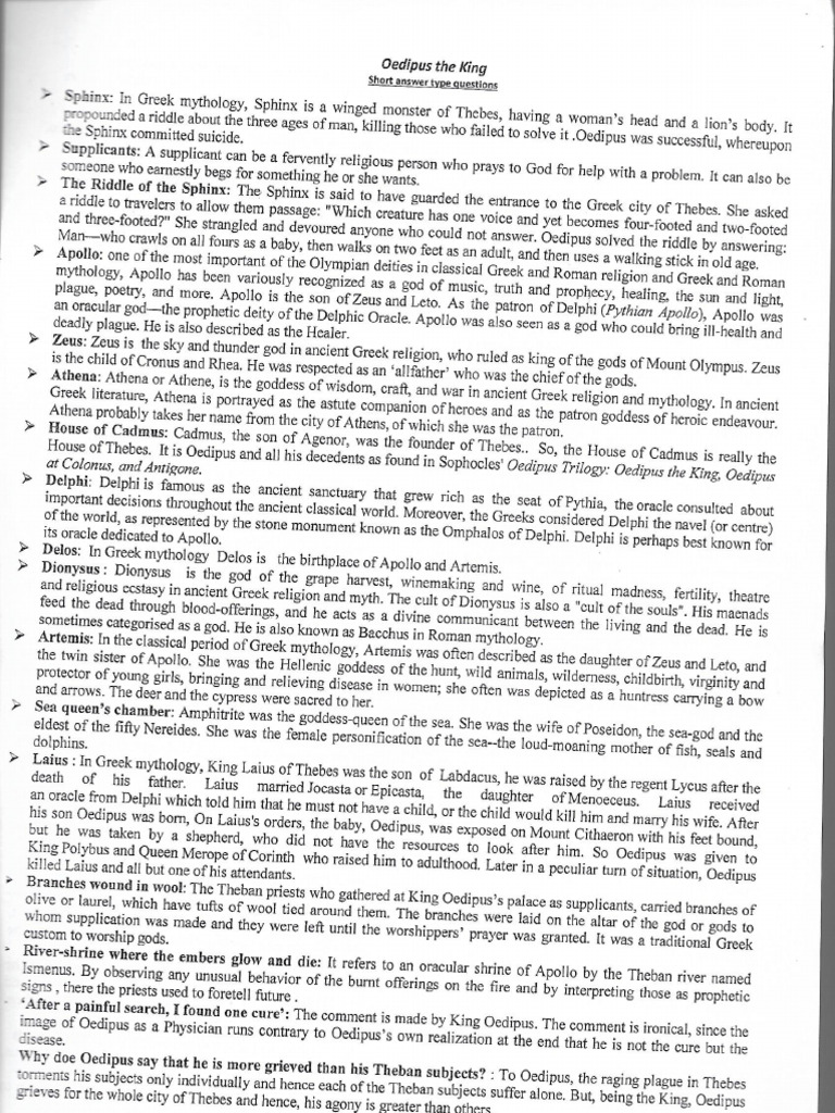 Oedipus Notes II | PDF